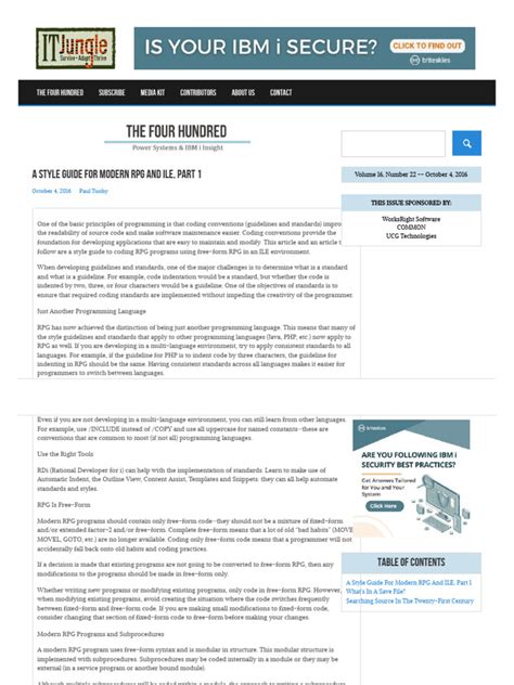 a style guide for modern rpg and ile part 1 pdf ibm rpg computer