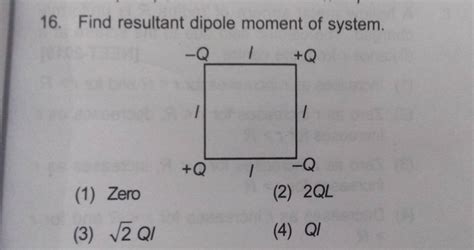 Find Resultant Dipole Moment Of System Filo