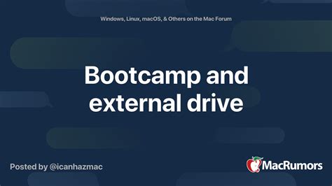 Bootcamp And External Drive Macrumors Forums