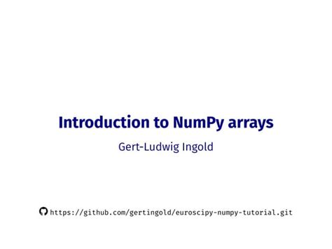 Numpy Intro Presentation For Collegepdf