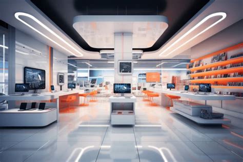 Modern Consumer Electronics Store Interior Stock Image Image Of Minimalistic Electronics