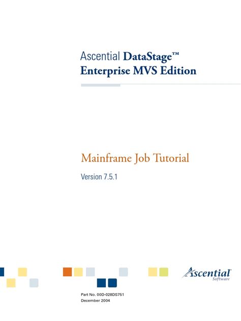 mainframe job tutorial pdf data warehouse databases