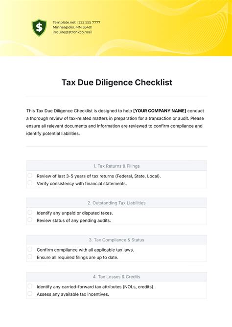 Free Due Diligence Templates To Edit Online