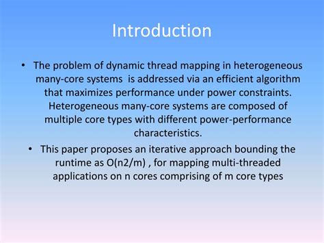 ppt dynamic thread mapping for high performance power efficient