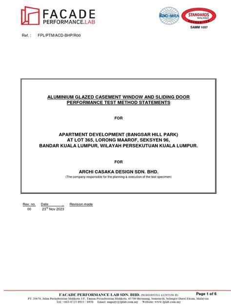 Test Method Statements Acd Bhp R00 Ms 20231123 Pdf Pressure Measurement Pressure