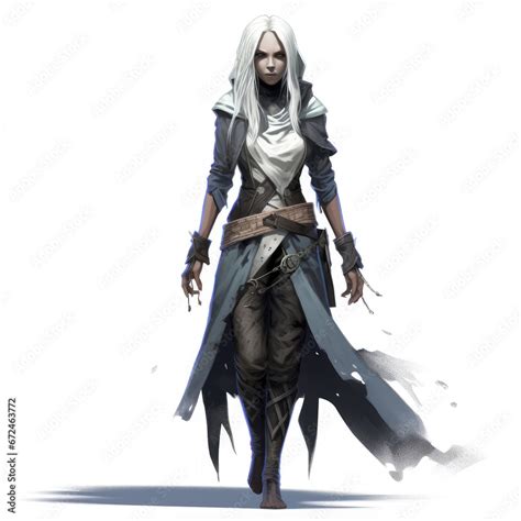 Drow Mage Embracing Magic Medieval Fantasy Rpg Illustration Stock