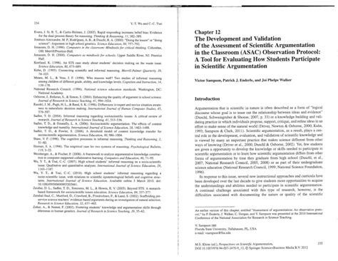 Pdf The Development And Validation Of The Assessment Of Scientific Argumentation In The