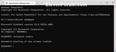 Enable Or Disable Automatic Mounting Of New Drives In Windows 11 Windows 11 Forum