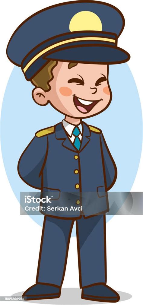 파일럿 유니폼을 입고 어린 아이의 벡터 일러스트 레이 션 공항에 대한 스톡 벡터 아트 및 기타 이미지 공항 귀여운 날기