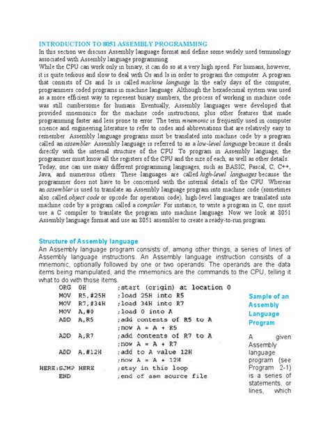 8051 Microcontroller Programming Pdf Assembly Language Computer