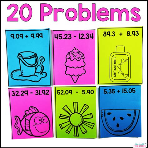 Adding And Subtracting Decimals Solve The Room Summer Math Chloe Campbell Education