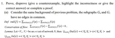 solved 1 prove disprove give a counterexample highlight