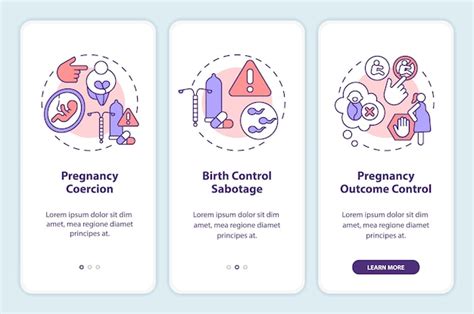 Premium Vector Reproductive Coercion Onboarding Mobile App Screen