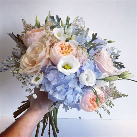 Pink And Blue Hydrangea Bouquet