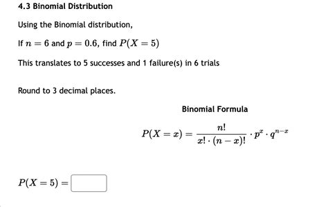 Solved 4 3 ﻿binomial Distributionusing The Binomial