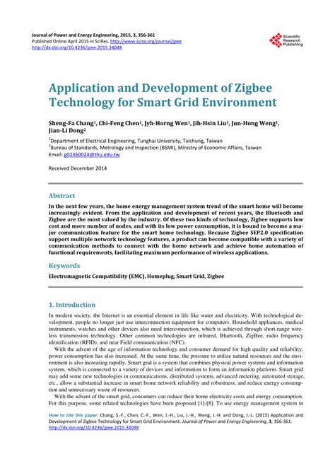 pdf application and development of zigbee technology for smart grid