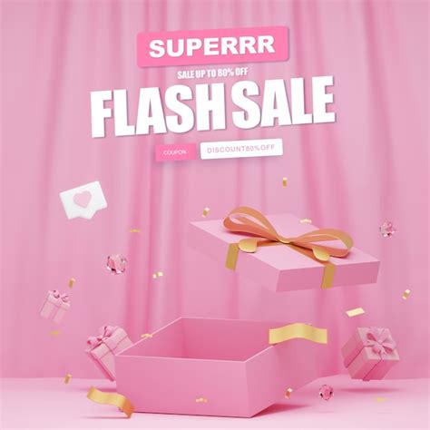 Premium Psd 3d Rendering Flash Sale Discount Podium Background