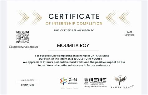 Moumita Roy On Linkedin Fusiontech Internship Datascience