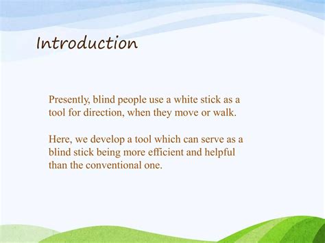 Smart Blind Stick For Blind Peoples Pptx Auto Navigation Systems