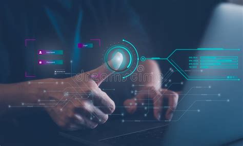 Cyber Network Security Fingerprint Scanning And Biometric
