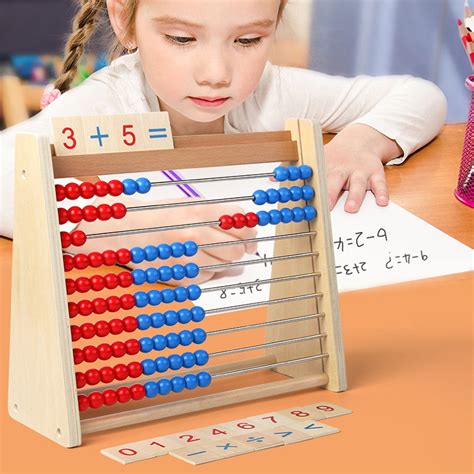 Jzchuntoy Wooden Abacus Calculation Frame Math Arithmetic Learning Tool For Elementary