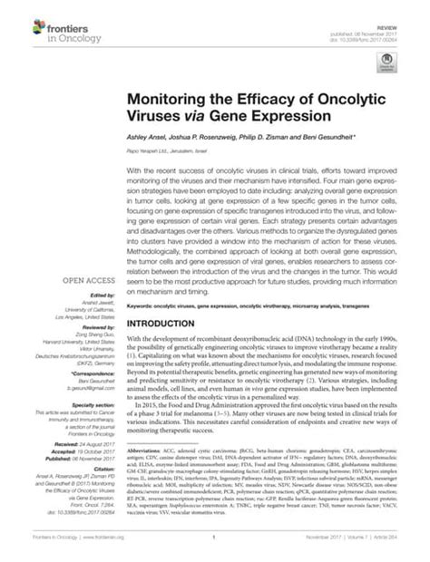 Monitoring Efficacy Gene Expression Frontiers Pdf