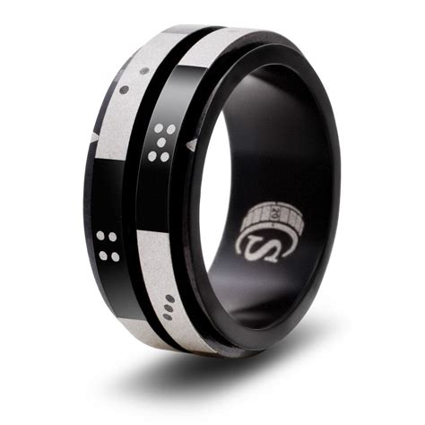 2d6 Sided With Pips Dice Random Number Spinner Ring Black Rpg