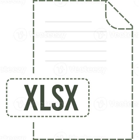 Xlsx File Format Icon Dashed Outline 57325911 Png