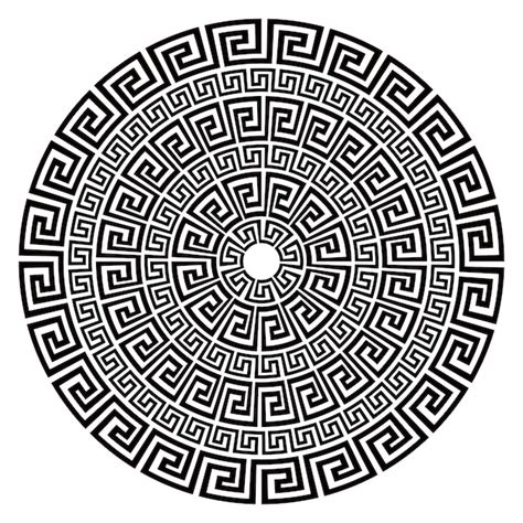 Premium Vector Circle Frame With Seamless Disconnected Meander