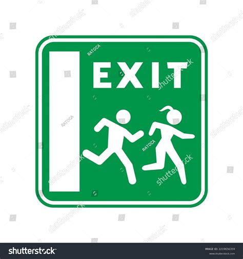 Emergency Exit Door Indication Symbol Stock Vector Royalty Free 2219656359 Shutterstock