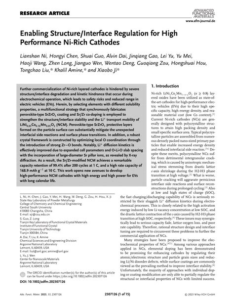 Enabling Structure Interface Regulation For High Performance Ni‐rich