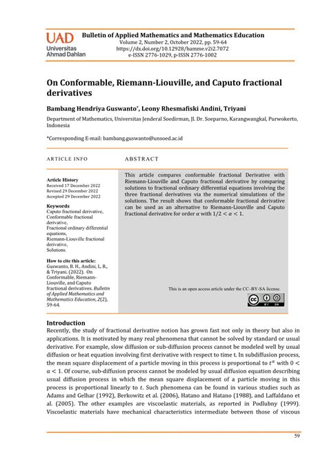 Pdf On Conformable Riemann Liouville And Caputo Fractional Derivatives