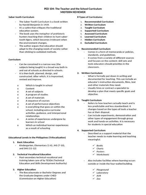 Ped 104 Pdf Curriculum Teachers