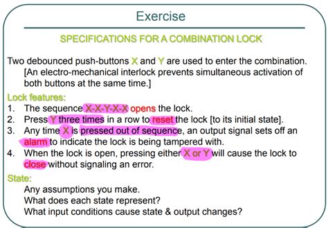 1 25 Pts Design A Combination Lock Controller That Chegg Com