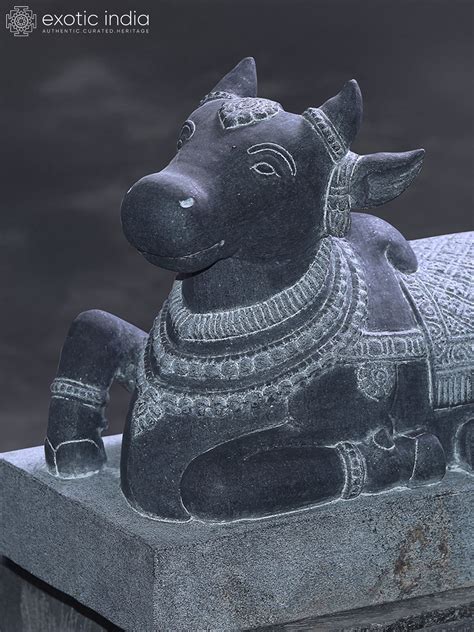 12" Stone Sculpture Of Nandi (Lord Shiva'S Vahana) | Hand Carved | Granite Stone Statue | Exotic ...