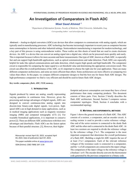 pdf an investigation of comparators in flash adc