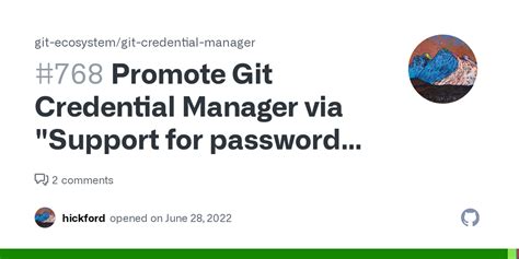 promote git credential manager via support for password authentication