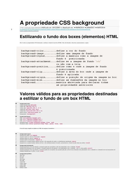 As 8 Propriedade Css Para Background E Seus Segredos Pdf Folhas De
