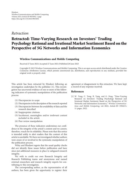 Pdf Retracted Time Varying Research On Investors Trading Psychology Rational And Irrational