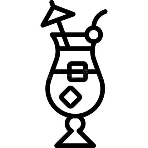 Sex On The Beach Cocktail Icon Alcoholic Mixed Drink Vector Stock Vector Illustration Of