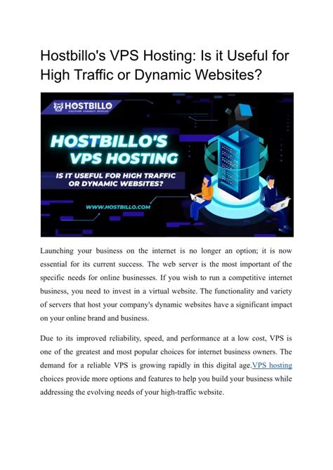 ppt hostbillo s vps hosting is it useful for high traffic or dynamic