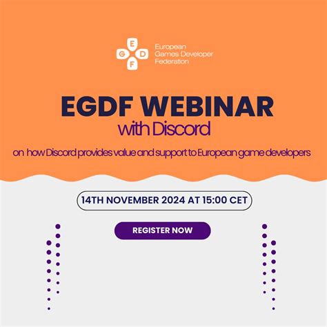 Egdf 🎮 Egdf Webinar With Discord 🎮 Were Excited To Announce A Dedicated Session With Discord