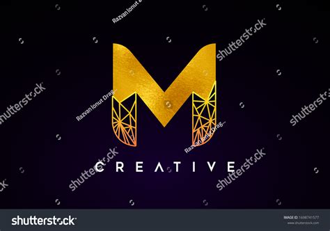 황금색 글자 M의 미인 로고origami Look 스톡 벡터로열티 프리 1698741577 Shutterstock