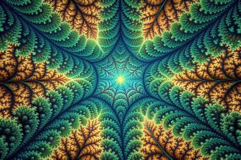 Intricate Patterns Of Nature In A Wideangle Shot Of A Fractal Forest Premium Ai Generated Image