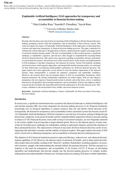 Pdf Explainable Artificial Intelligence Xai Approaches For