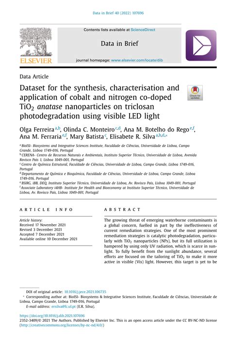 Pdf Dataset For The Synthesis Characterisation And Application Of Cobalt And Nitrogen Co