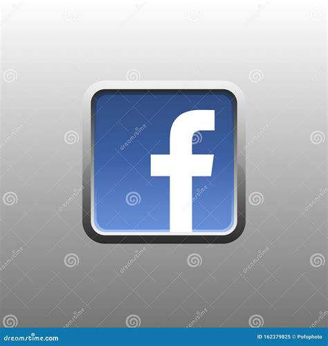 Glossy Facebook Logo Button Vector Illustration Editorial Image