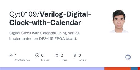 GitHub Qyt0109 Verilog Digital Clock With Calendar Digital Clock With Calendar Using Verilog