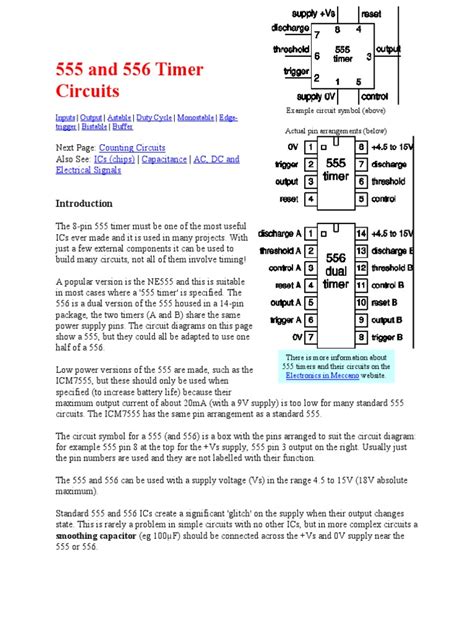 555 And 556 Timer Circuits Pdf Capacitor Relay