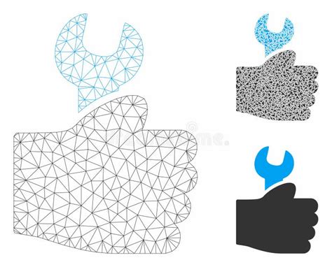 Service Hand Vector Mesh Carcass Model And Triangle Mosaic Icon Stock Vector Illustration Of